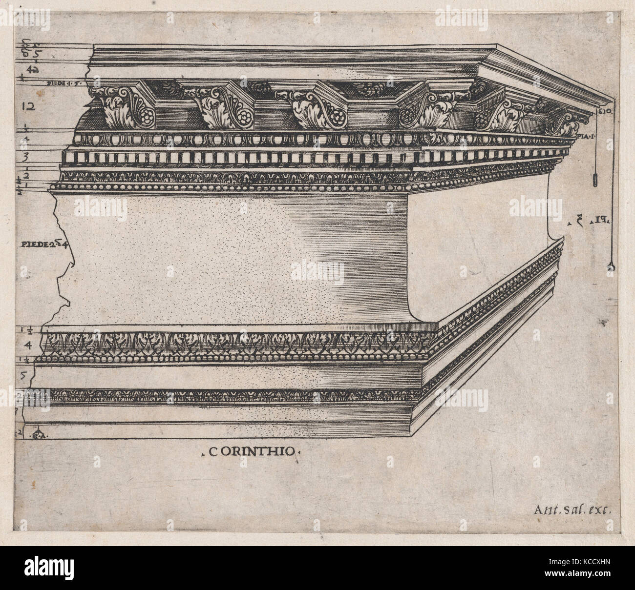 Speculum Romanae Magnificentiae: Corinthian entablature, Master G.A ...