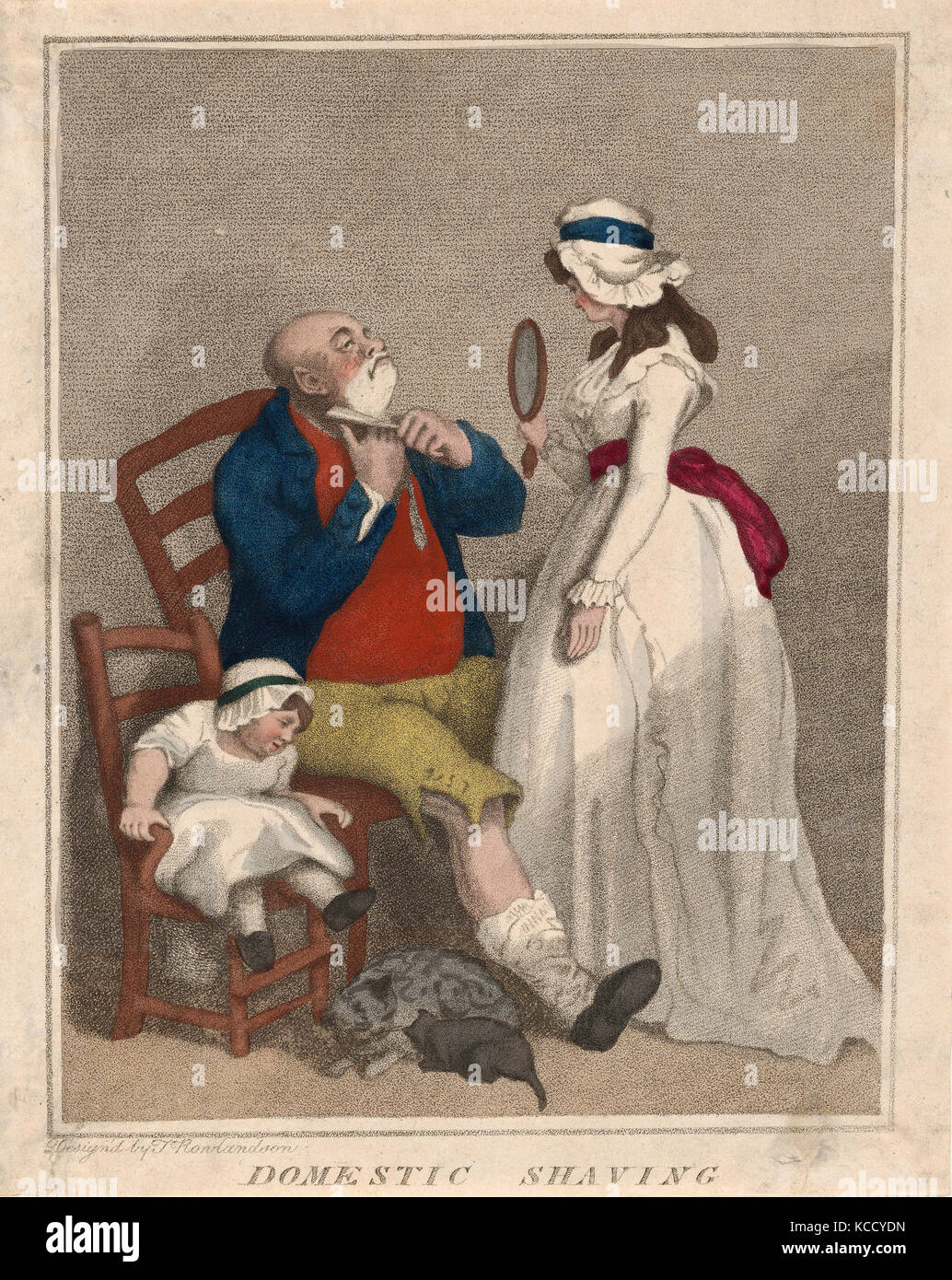 Drawings and Prints, Print, Domestic Shaving, Artist, Thomas Rowlandson ...