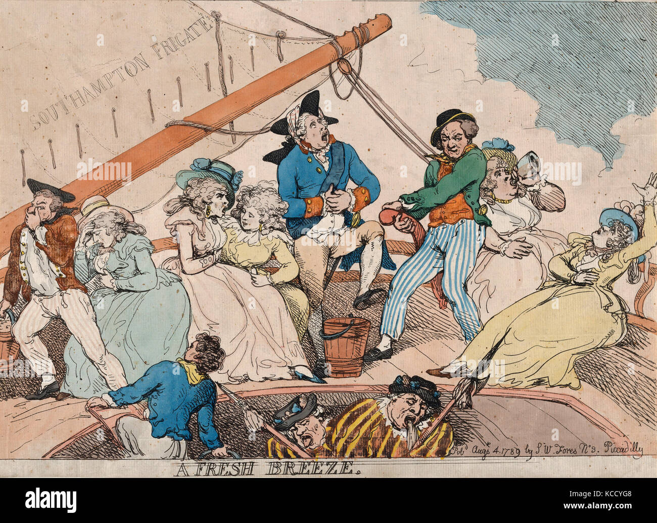 Drawings and Prints, Print, A Fresh Breeze, Artist, Thomas Rowlandson ...
