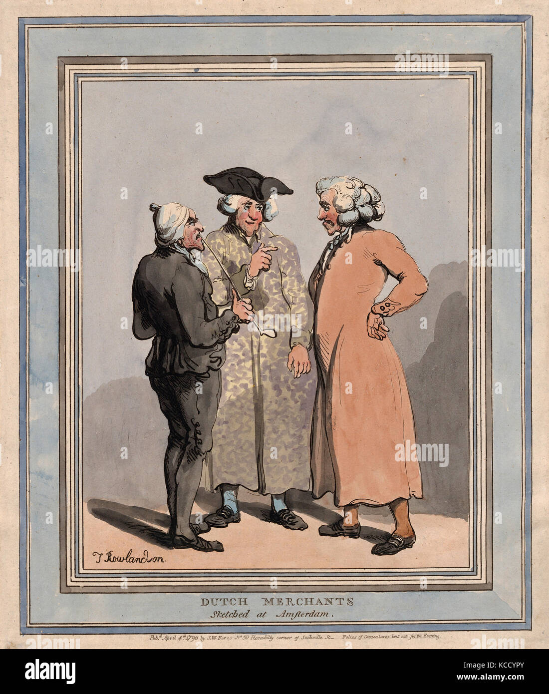 Drawings and Prints, Print, Dutch Merchants Sketched at Amsterdam ...