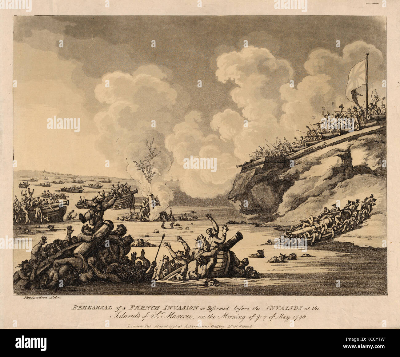 Drawings and Prints, Print, Rehearsal of a French Invasion as Performed ...