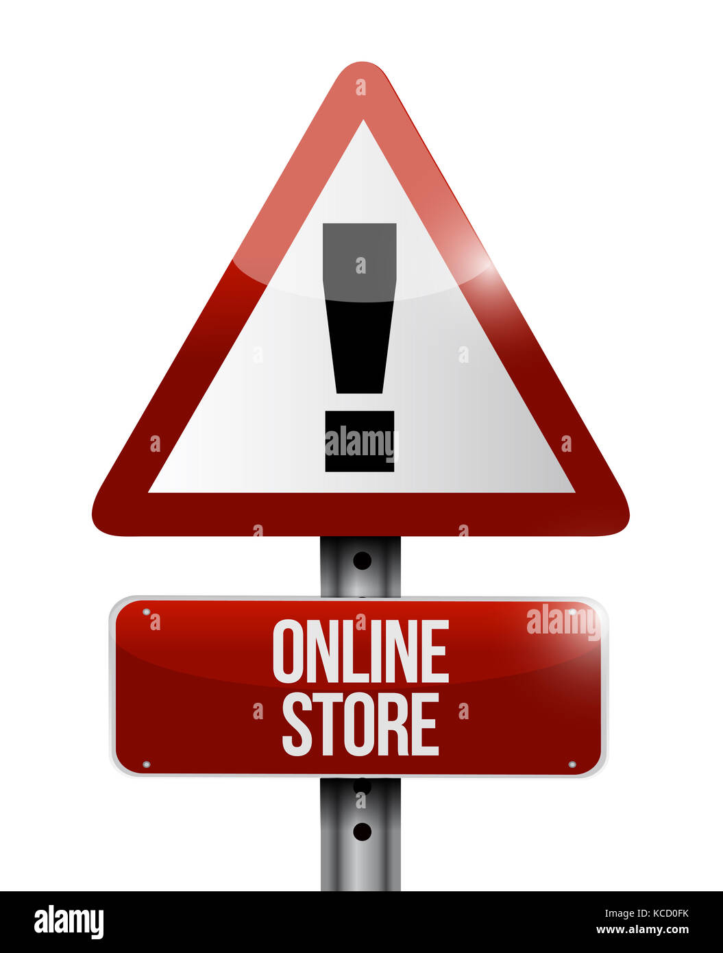 online store warning sign concept illustration design over a white ...