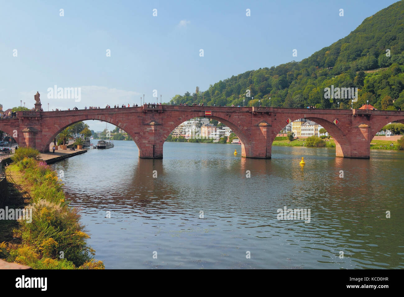 Stone Bridge through Neckar River. Heidelberg, Germany Stock Photo - Alamy