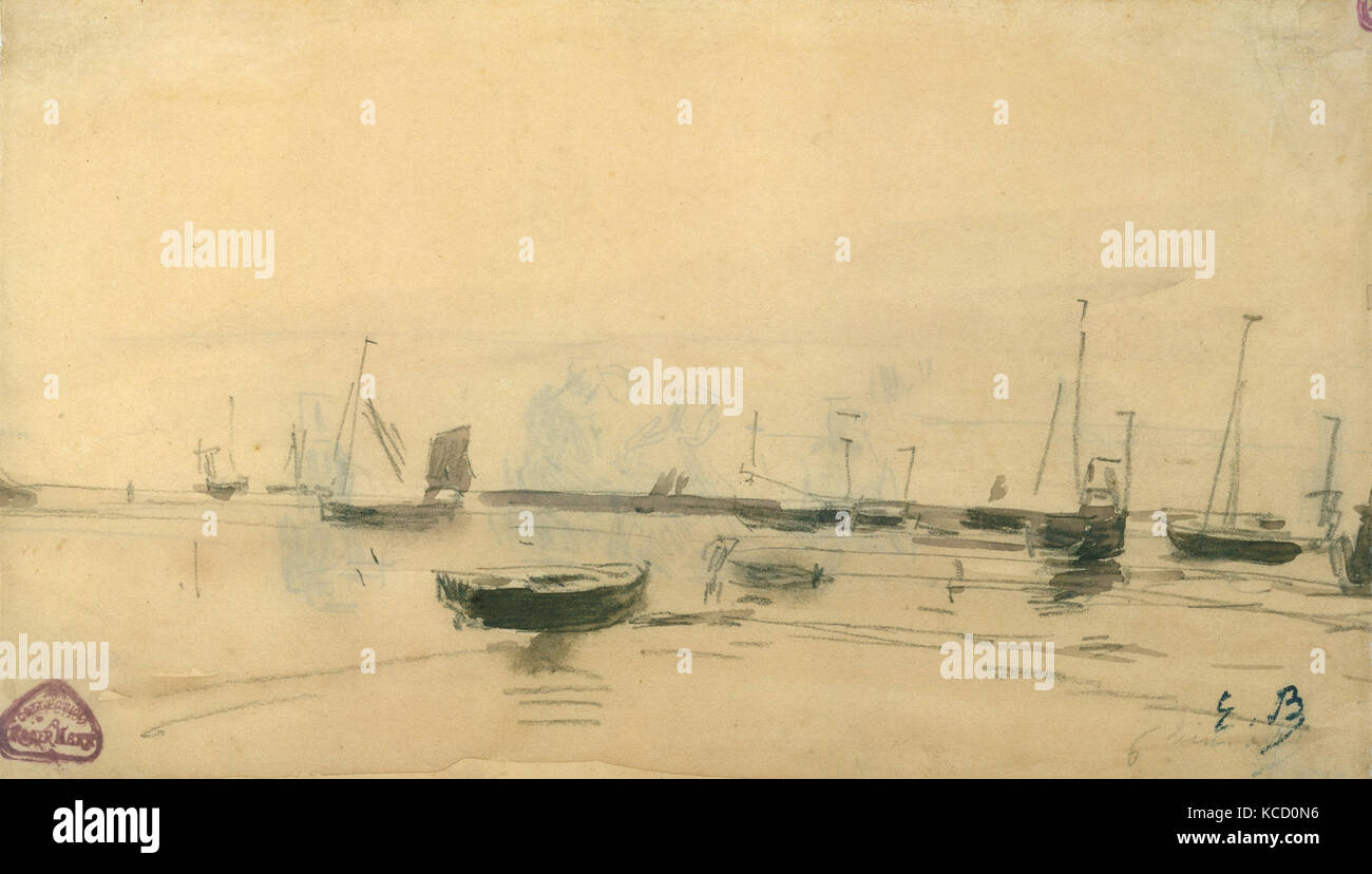 Marine Scene (recto), 1870–85, Watercolor over graphite on tan wove ...