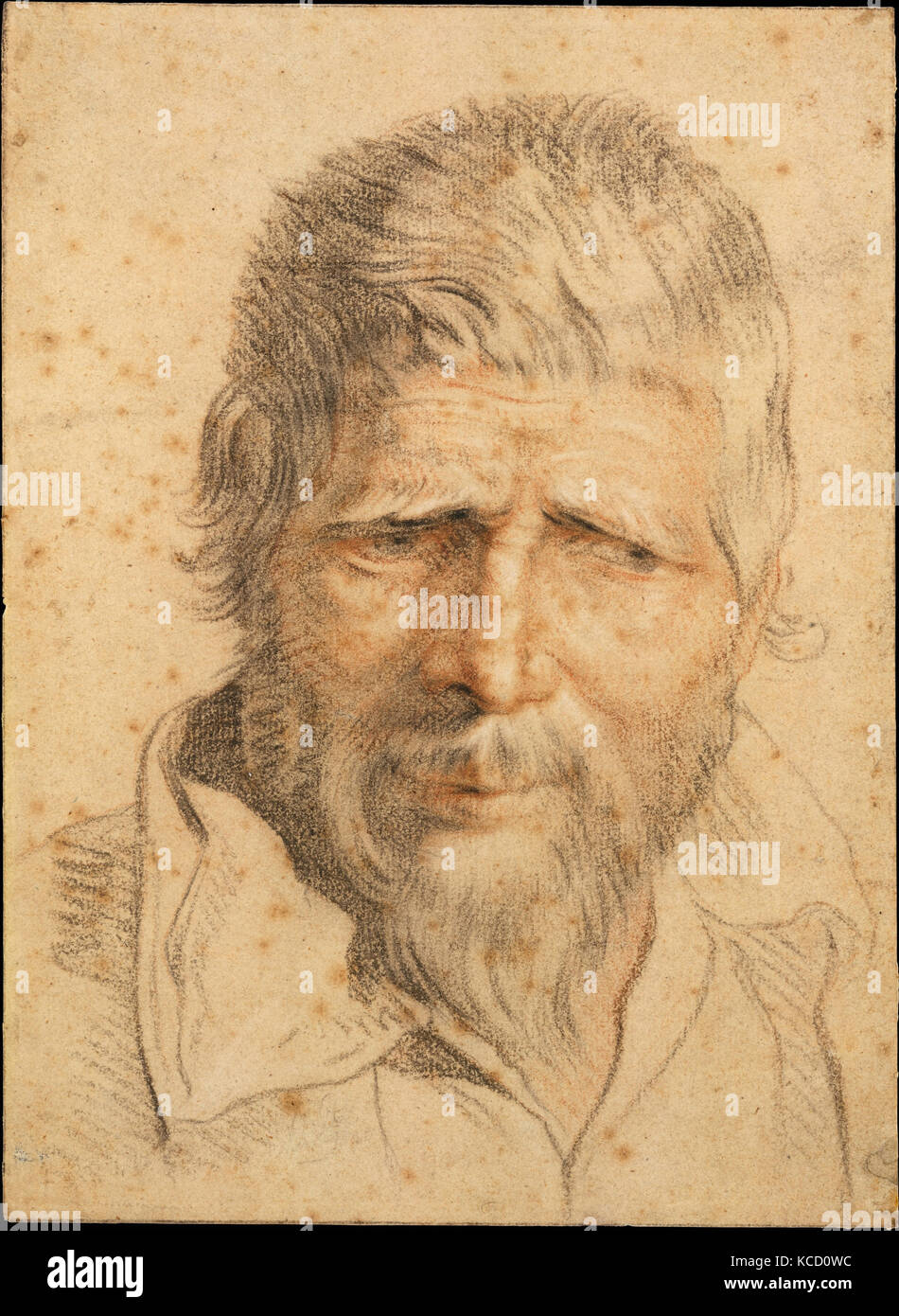 Head of a Man, Flemish, mid-seventeenth century, mid-17th century Stock ...