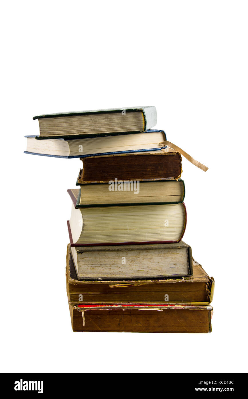 stack of books isolated on white Stock Photo - Alamy