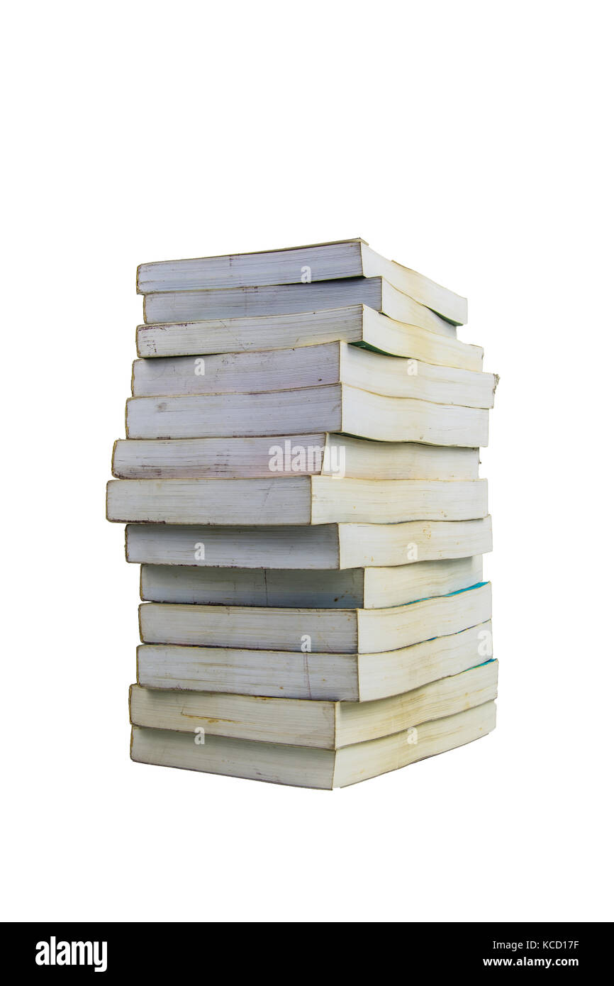 stack of books isolated on white Stock Photo - Alamy