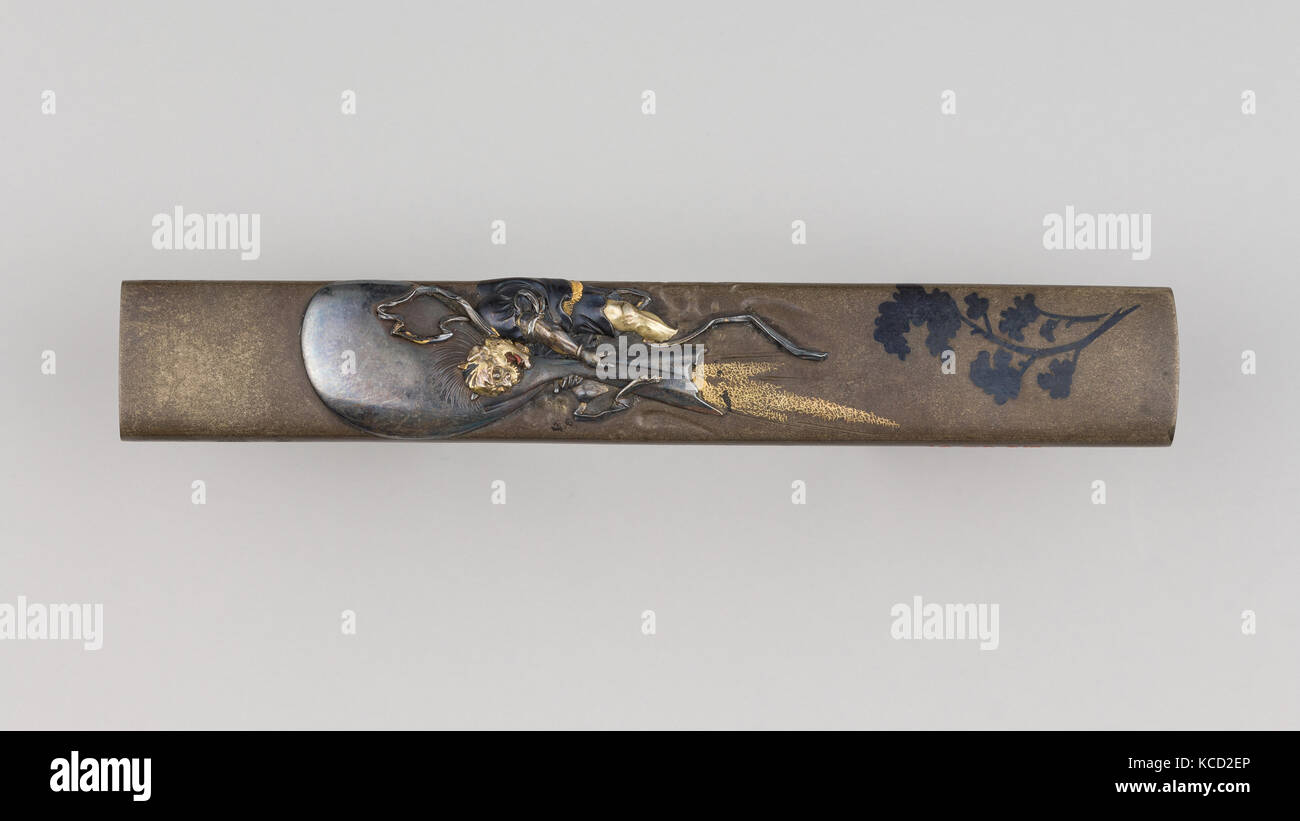 Knife Handle (Kozuka), 18th century, Japanese, Copper-silver alloy ...