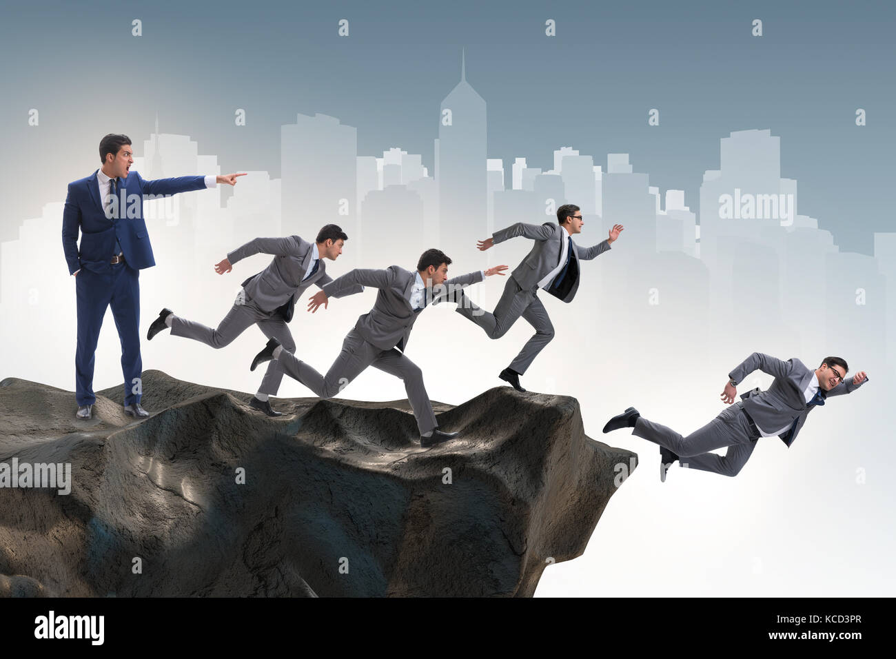 Businessman making poor decisions in business Stock Photo - Alamy