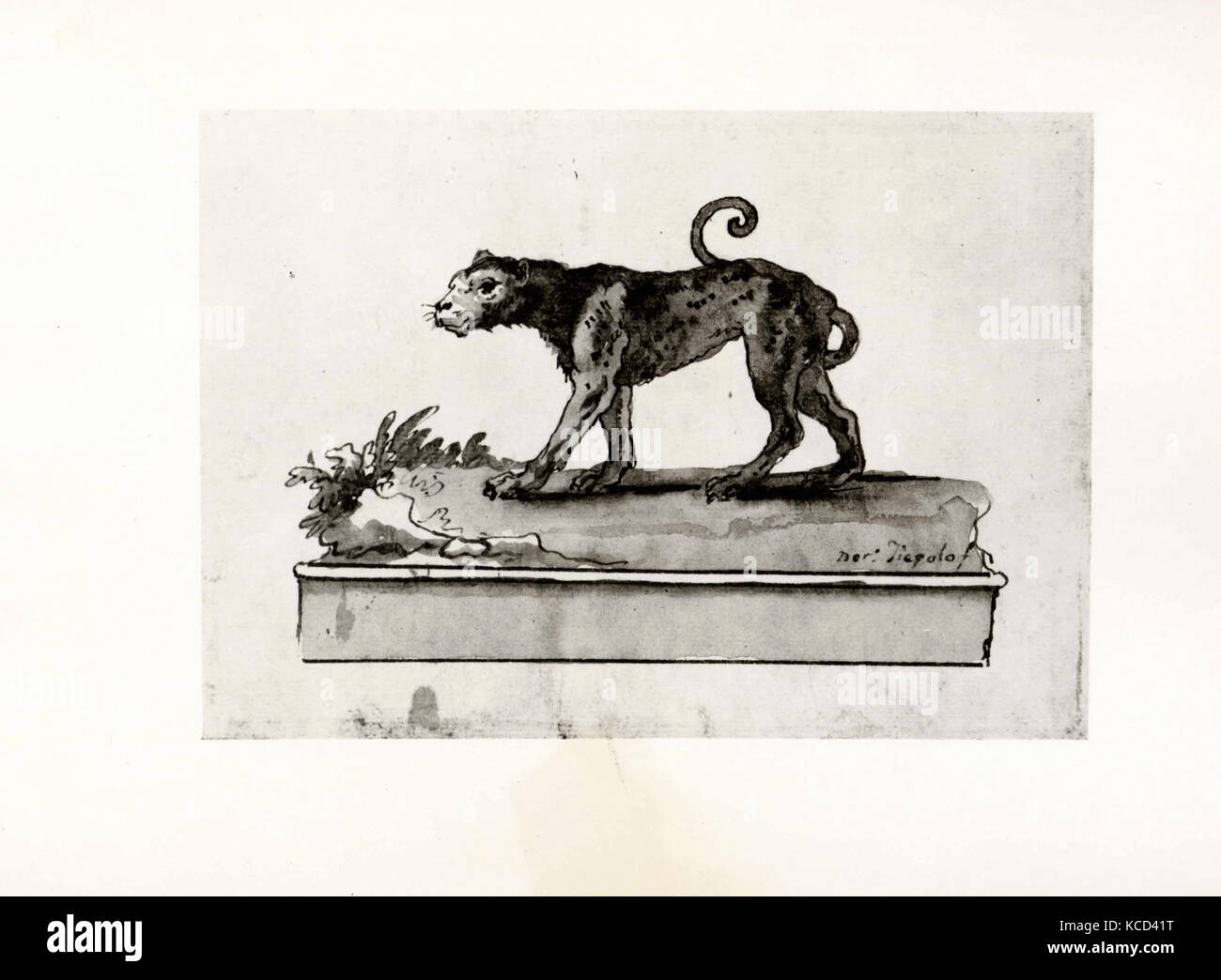 A Leopard, Moving to the Left (on a Base), Giovanni Domenico Tiepolo ...