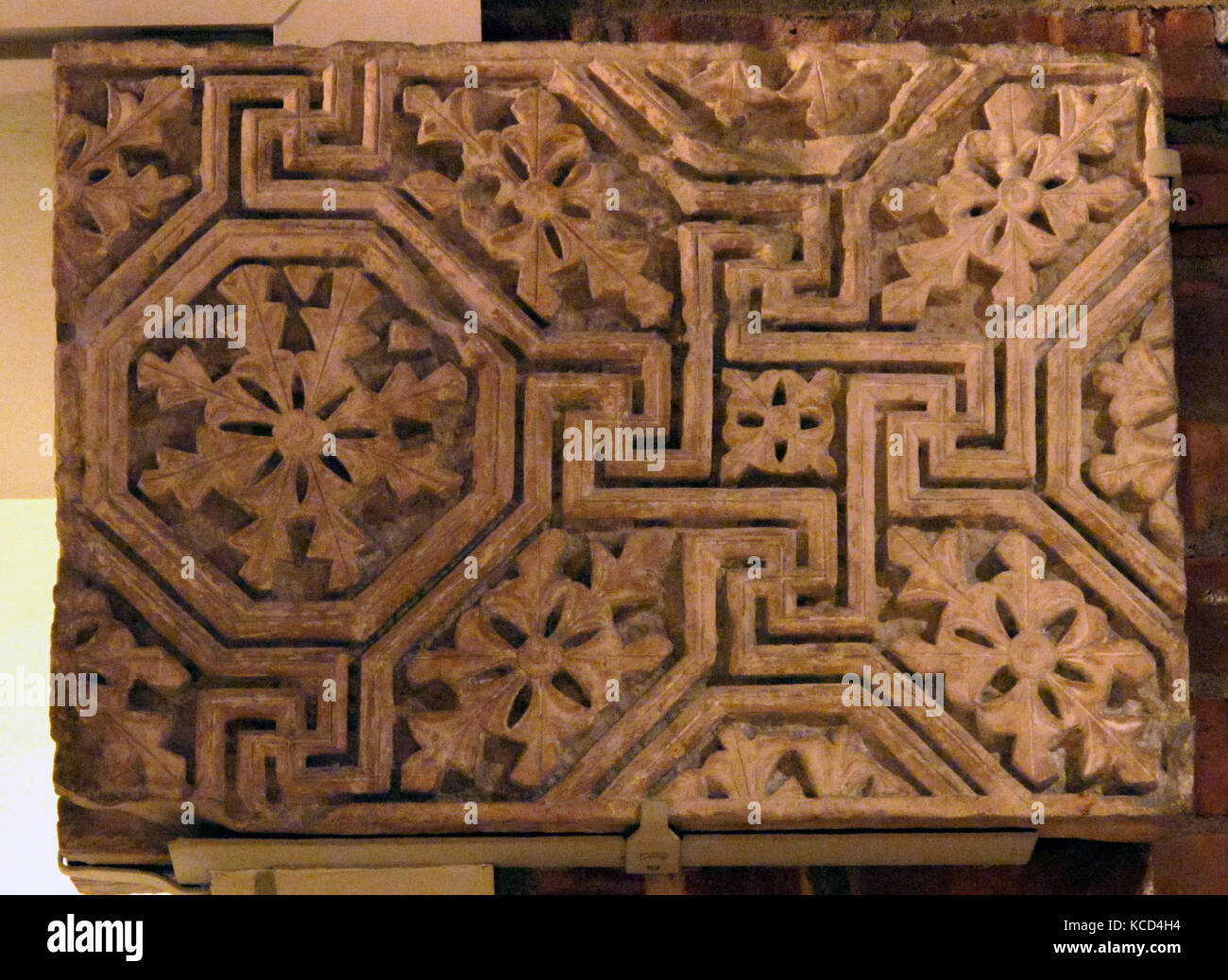 Corner Block from a Frieze with a Meander Pattern of Lines and Rosettes ...