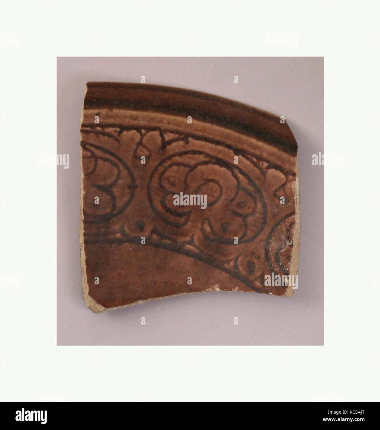 Fragment, 13th–14th century, Made in Egypt, Incised decoration under ...