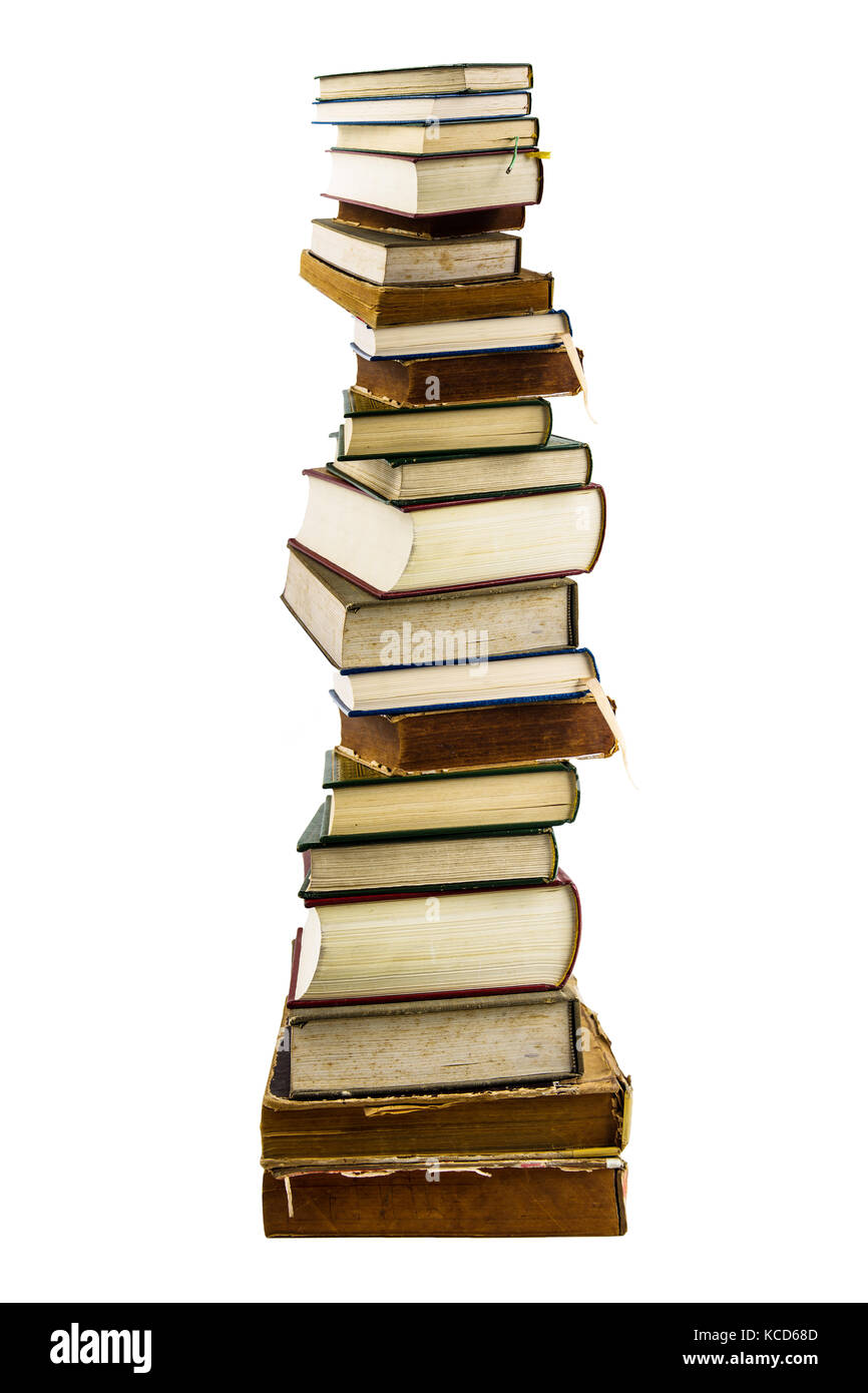 stack of books isolated on white Stock Photo - Alamy