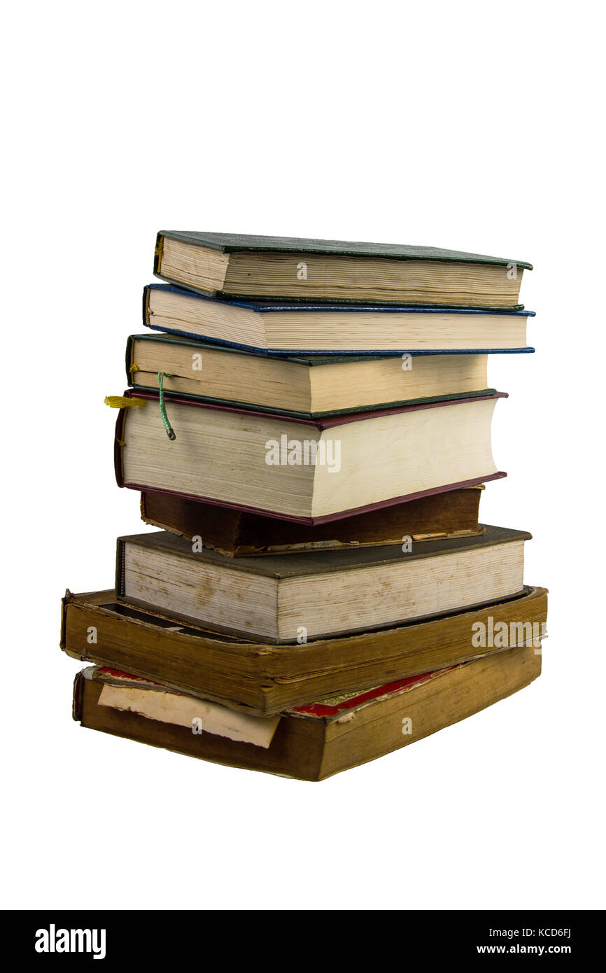 stack of books isolated on white Stock Photo - Alamy