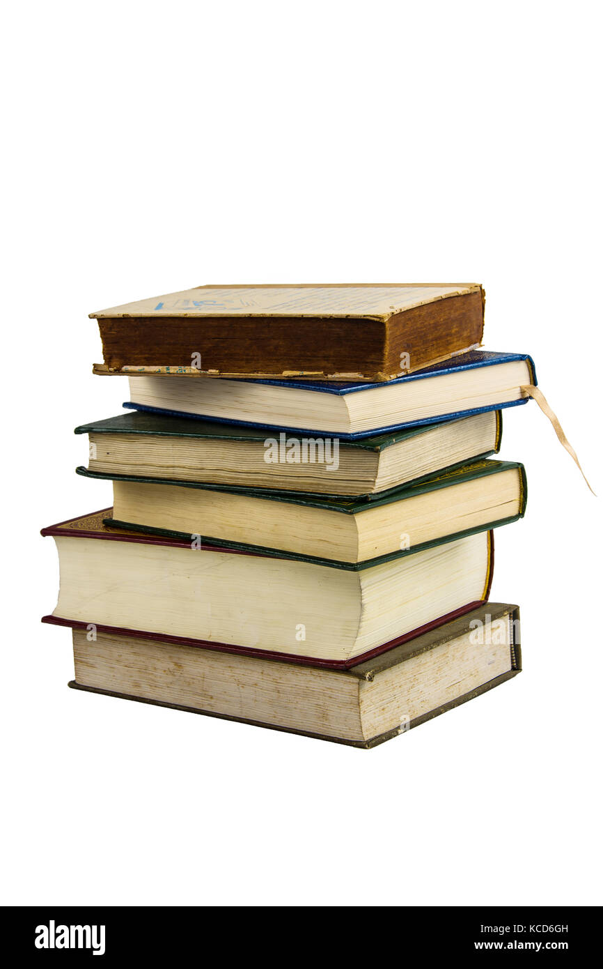 stack of books isolated on white Stock Photo - Alamy