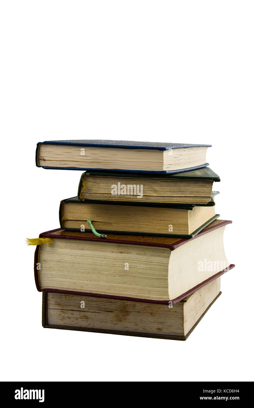 stack of books isolated on white Stock Photo - Alamy