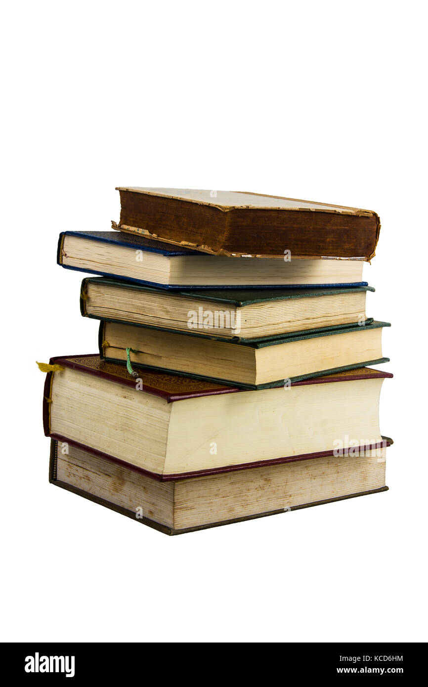 stack of books isolated on white Stock Photo - Alamy