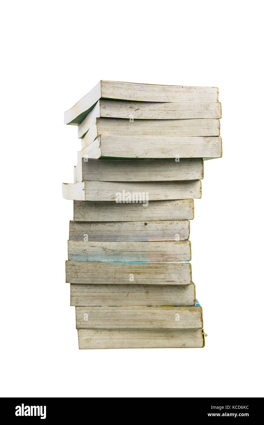 stack of books isolated on white Stock Photo - Alamy