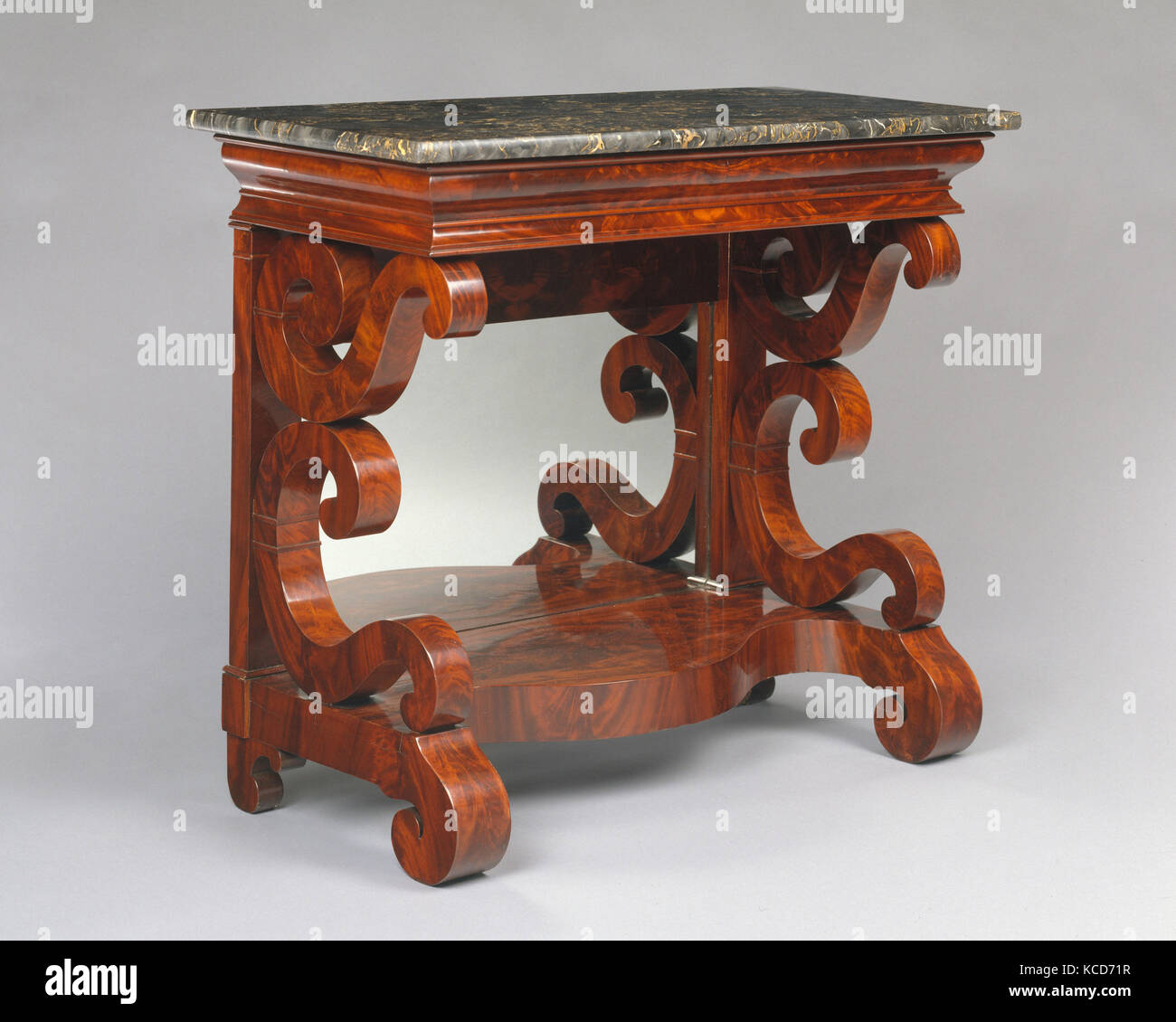 Pier Table, 1829–35, American, Mahogany veneer, mahogany, pine, ash ...