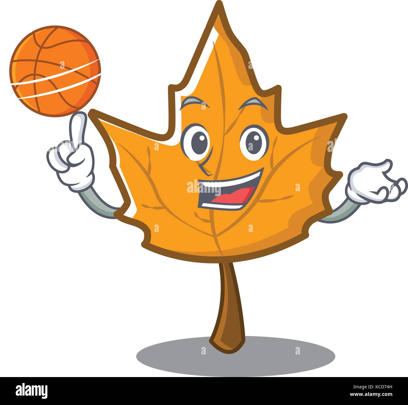 Playing basketball maple character cartoon style Stock Vector Image ...