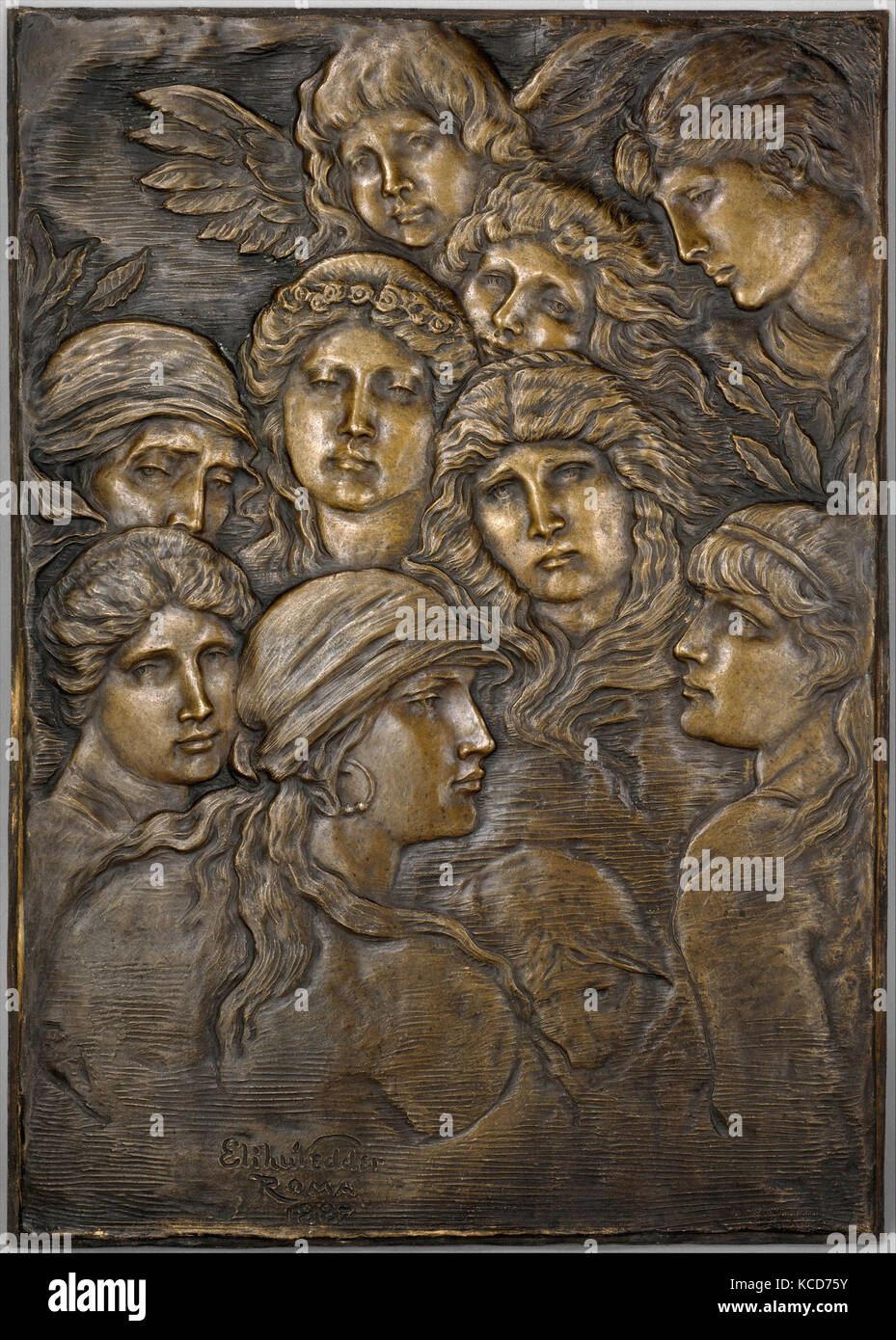 Faces in the Fire, 1887, cast 1888, Bronze, 31 x 22 1/8 in. (78.7 x 56. ...