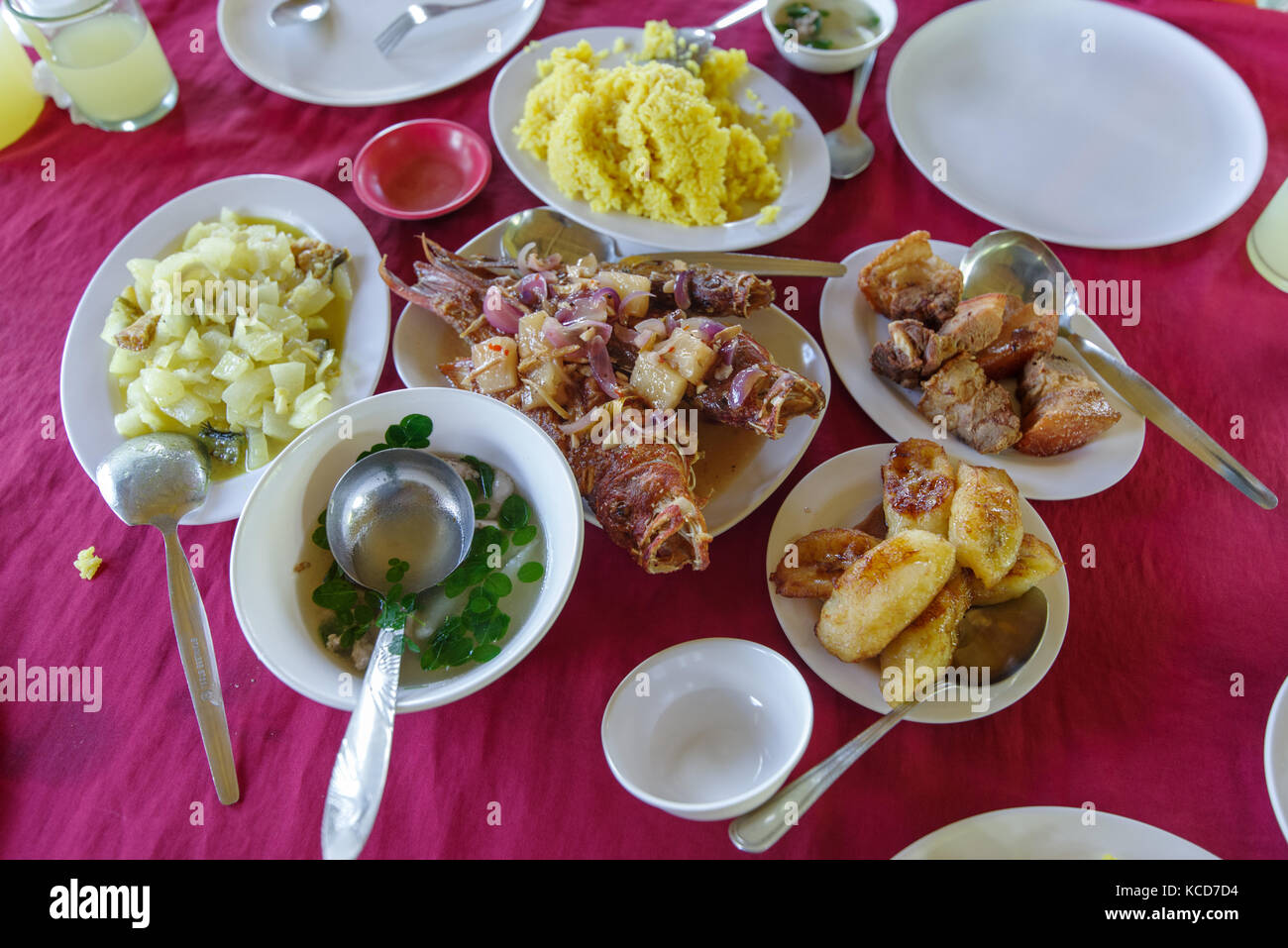 lunch set menu at Ivana restaurant , Batanes, Philippines Stock Photo ...