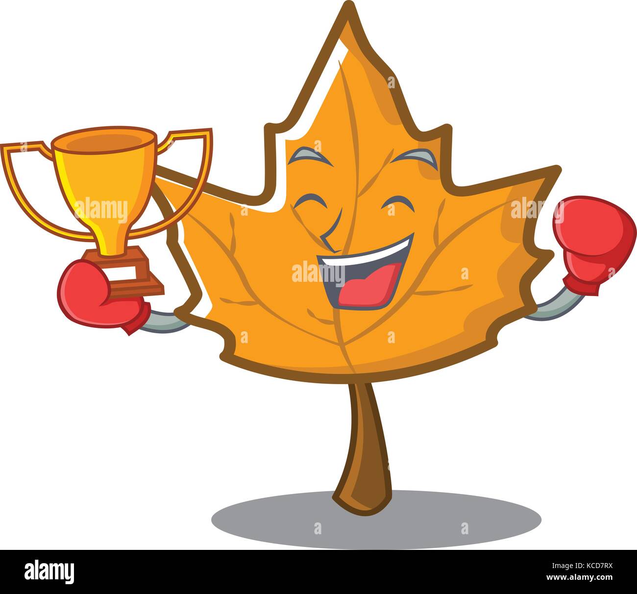 Boxing winner maple character cartoon style Stock Vector Image & Art ...