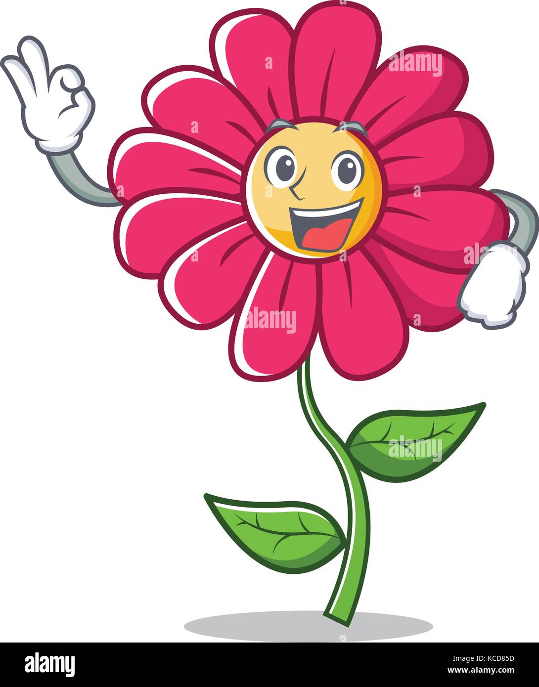 Okay pink flower character cartoon Stock Vector Image & Art - Alamy