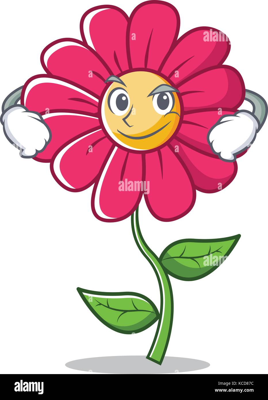 Smirking pink flower character cartoon Stock Vector Image & Art - Alamy