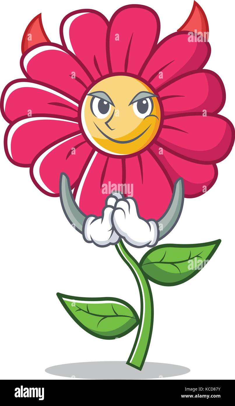 Devil pink flower character cartoon Stock Vector Image & Art - Alamy