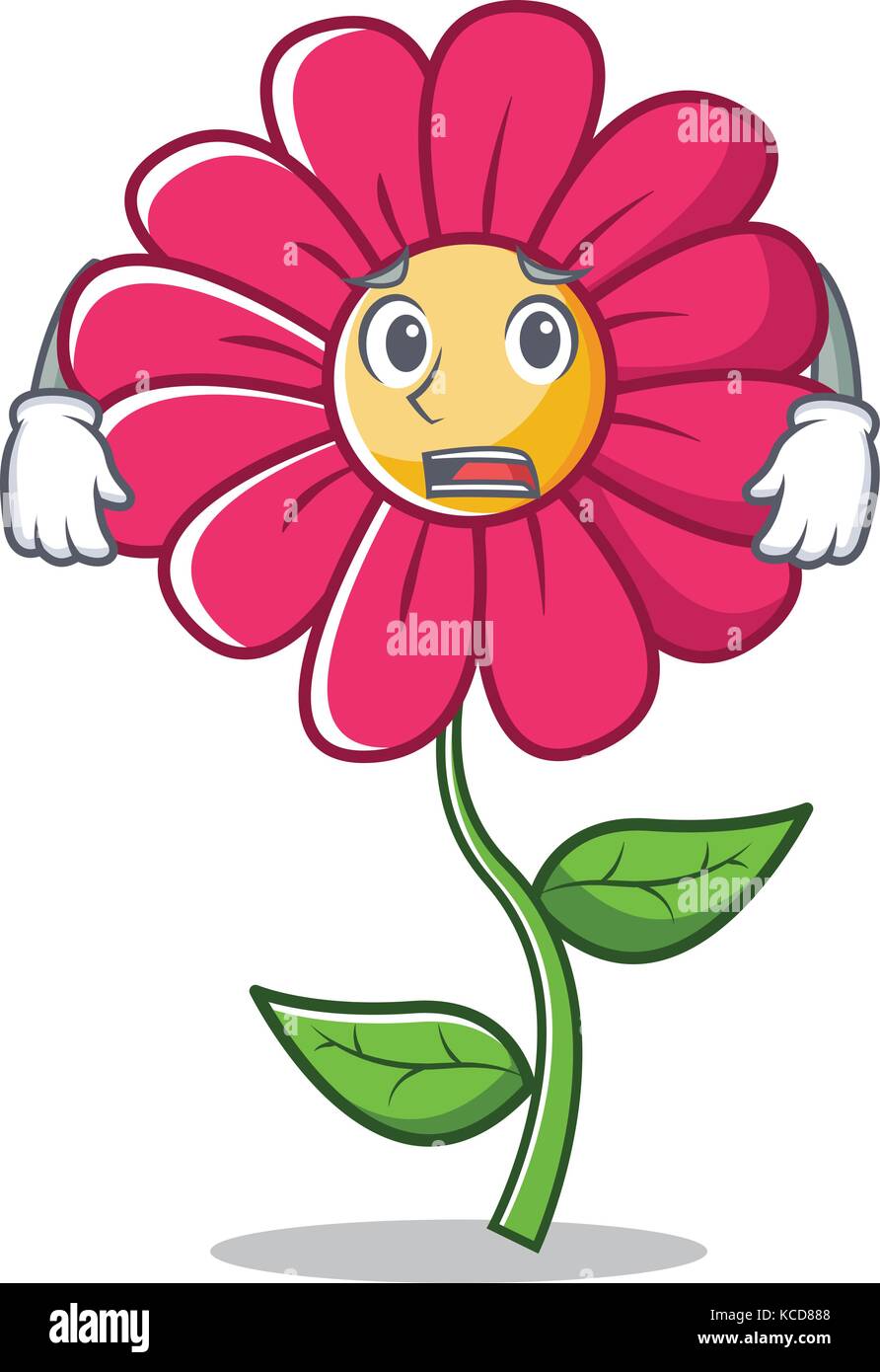 Afraid pink flower character cartoon Stock Vector Image & Art - Alamy