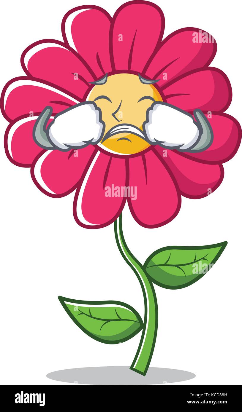 Crying pink flower character cartoon Stock Vector Image & Art - Alamy