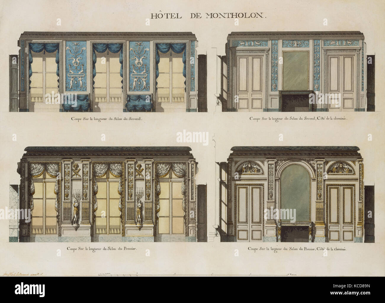Longitudinal and Cross Sections of the Salons of the Hôtel de Montholon ...