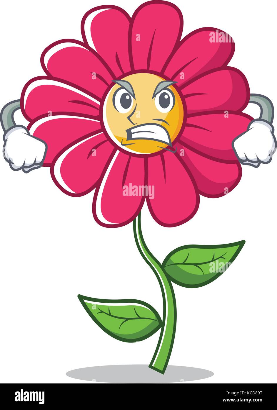 Angry pink flower character cartoon Stock Vector Image & Art - Alamy