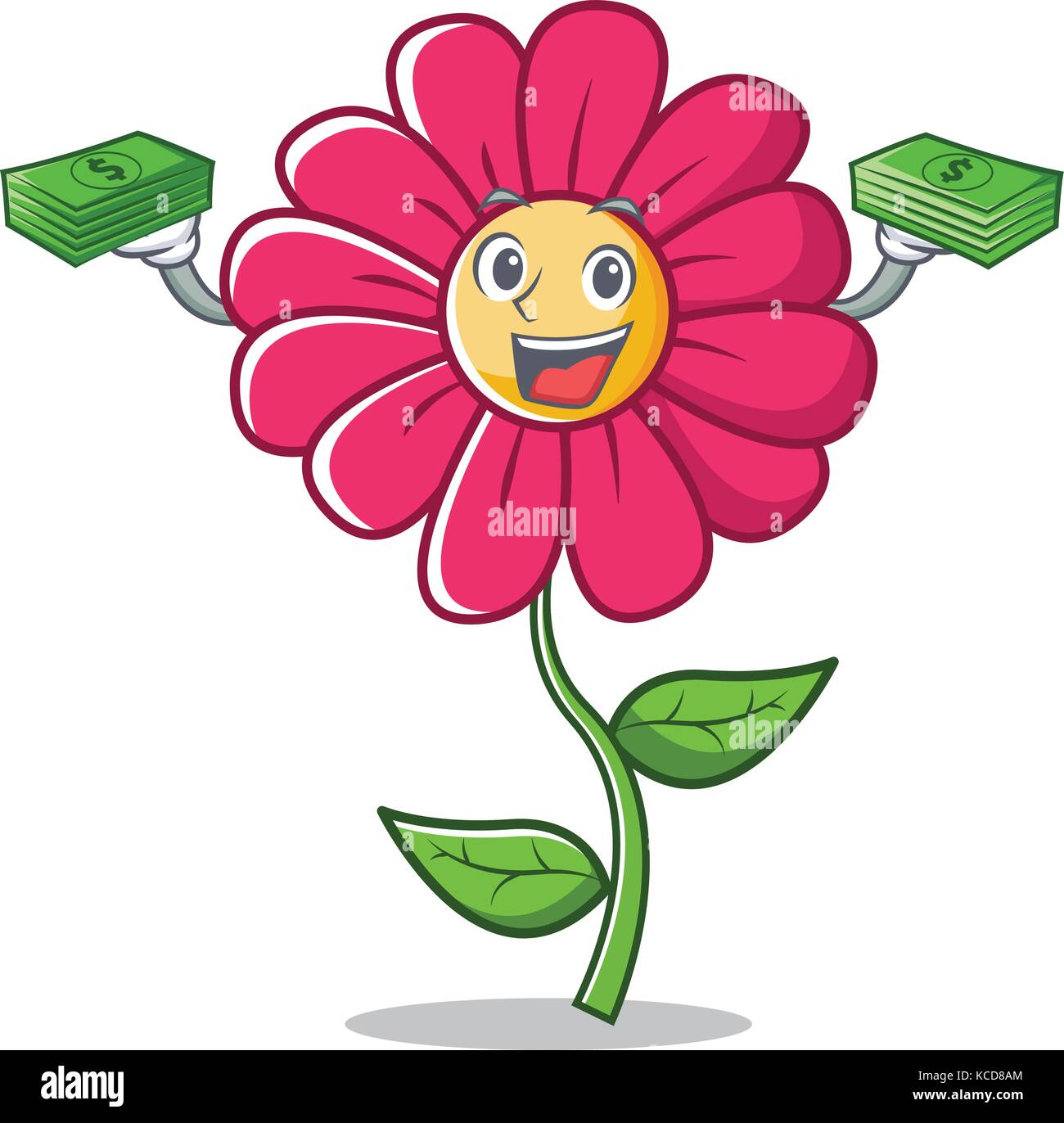 With money pink flower character cartoon Stock Vector Image & Art - Alamy