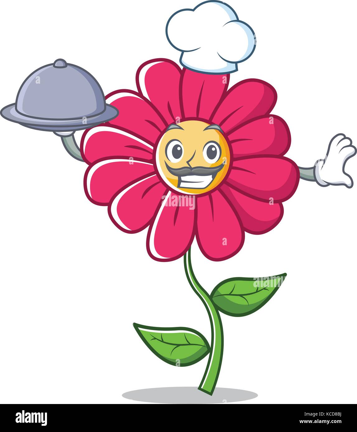 Chef pink flower character cartoon Stock Vector Image & Art - Alamy