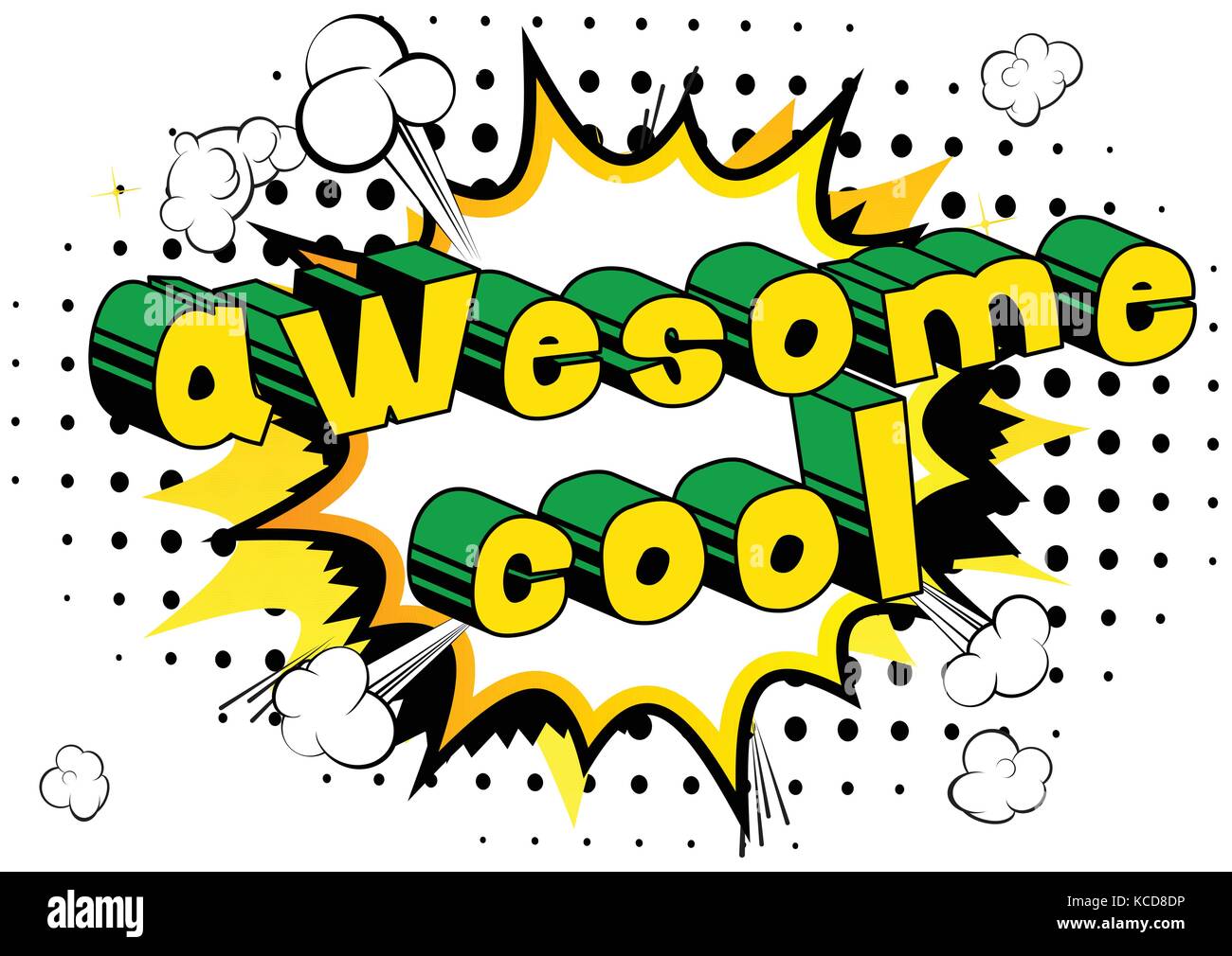 Awesome Cool - Comic book style word on abstract background Stock ...