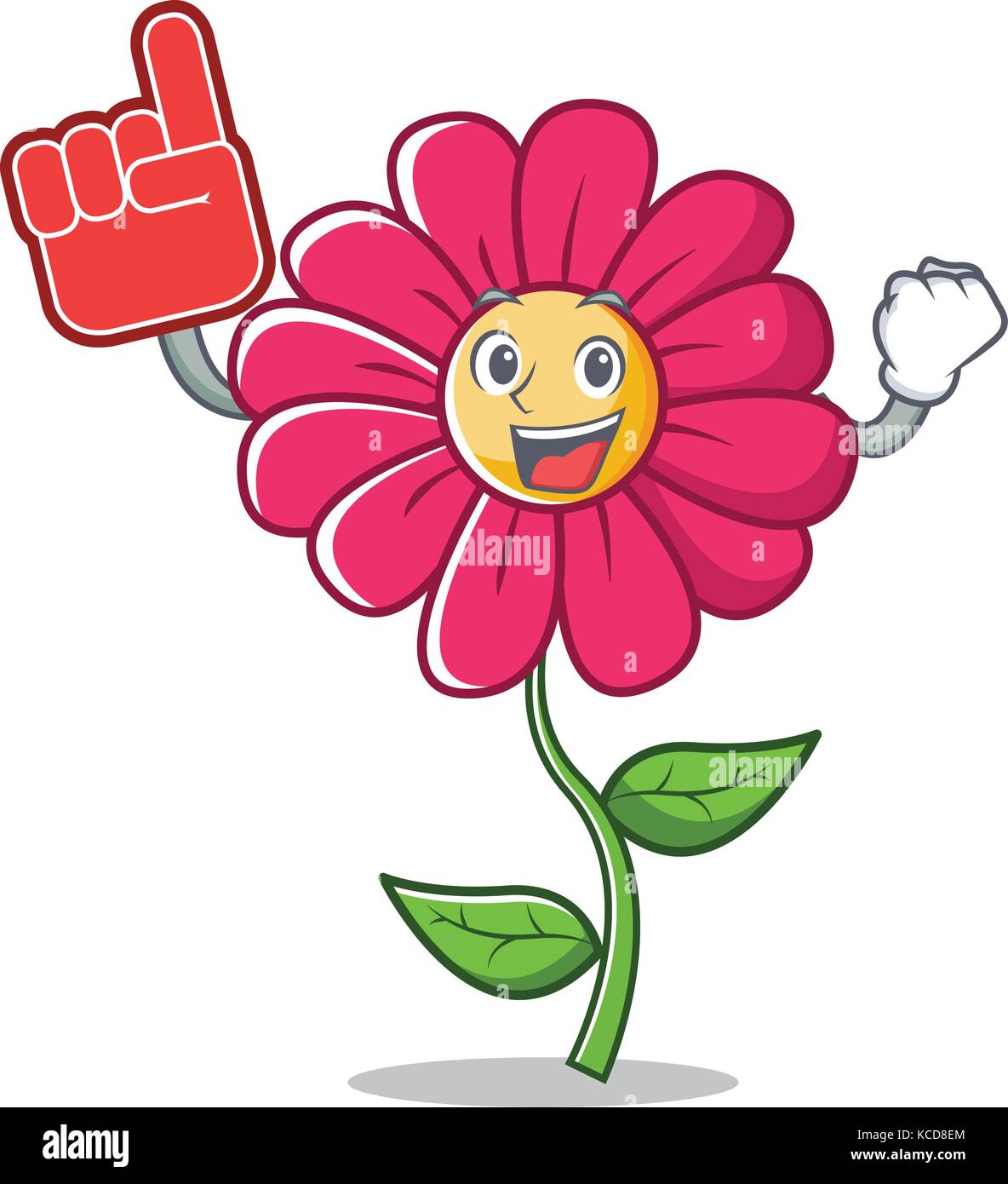 Foam finger pink flower character cartoon Stock Vector Image & Art - Alamy