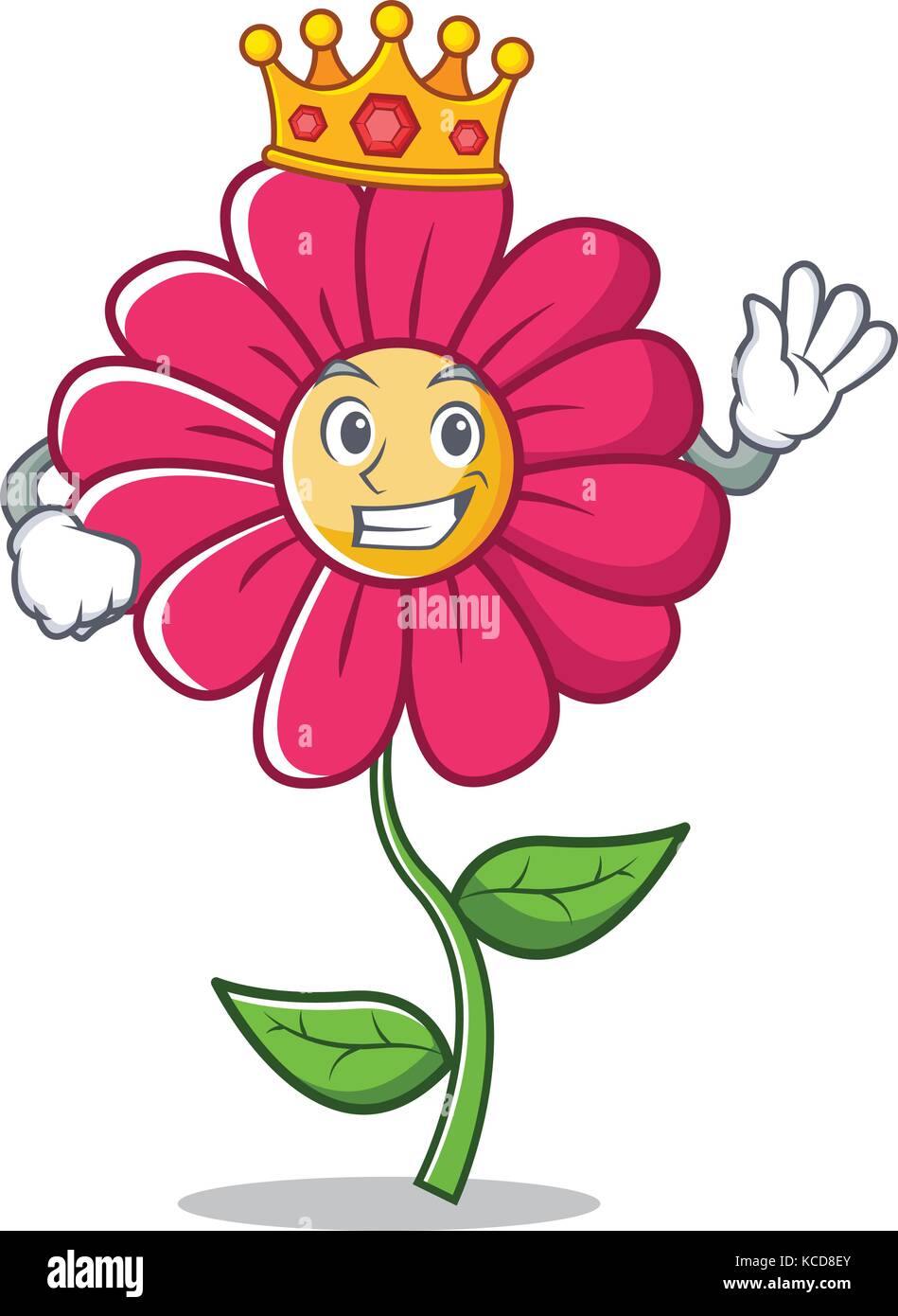 King pink flower character cartoon Stock Vector Image & Art - Alamy
