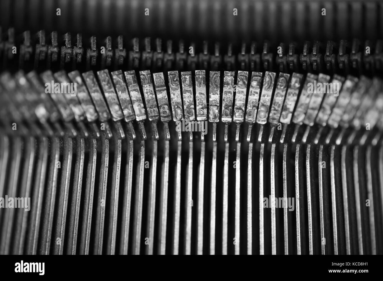 Different small metal elements of an old typewriter Stock Photo - Alamy