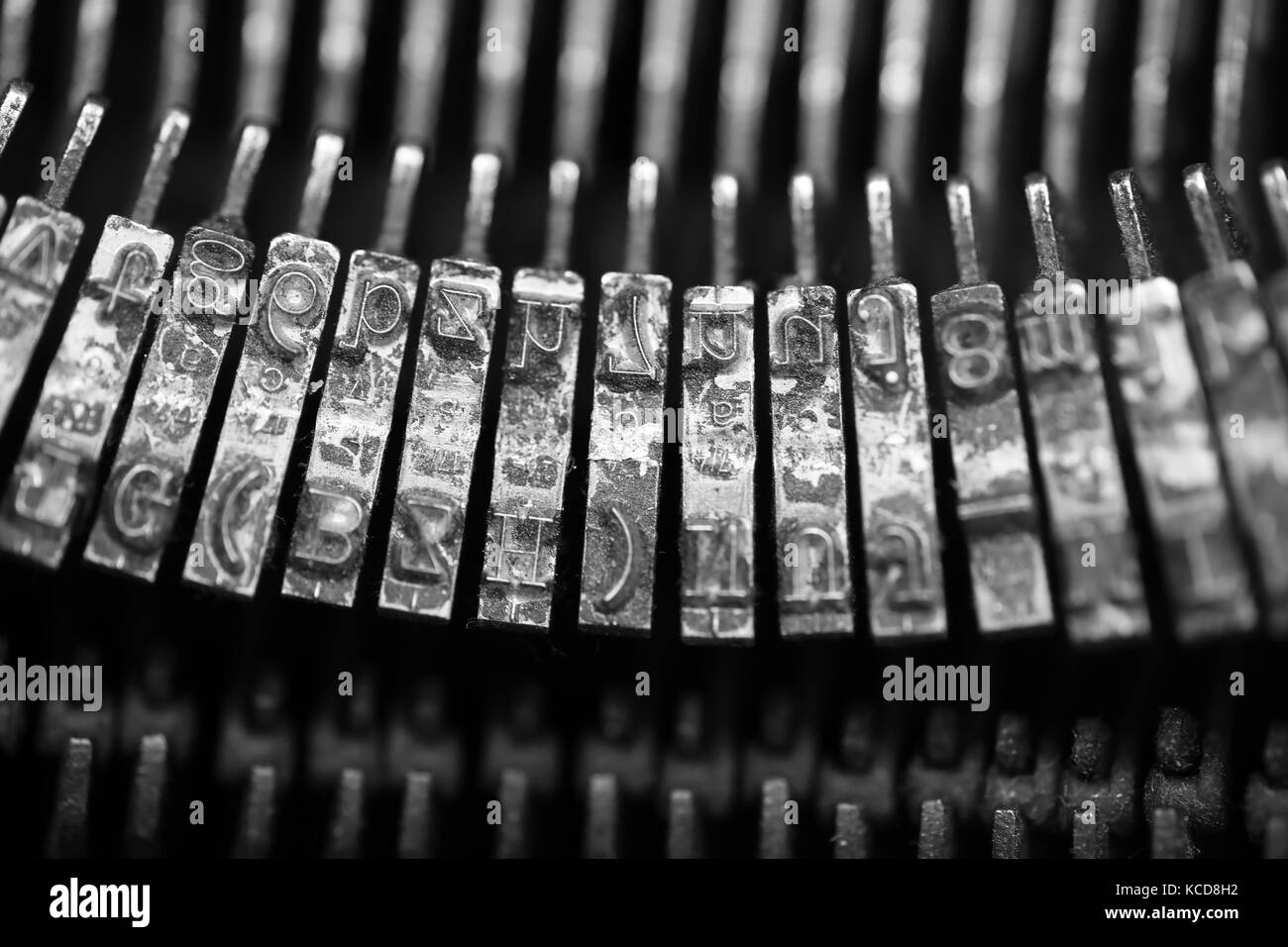 Different small metal elements of an old typewriter Stock Photo - Alamy