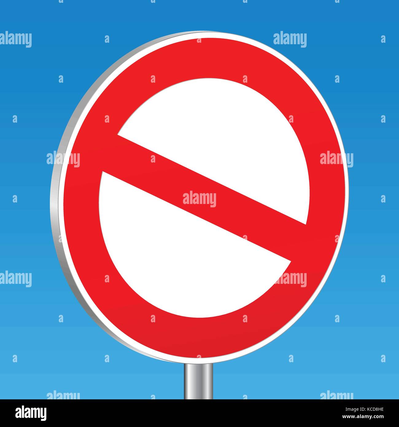 Prohibition sign on a blue background. Vector illustration Stock Vector ...