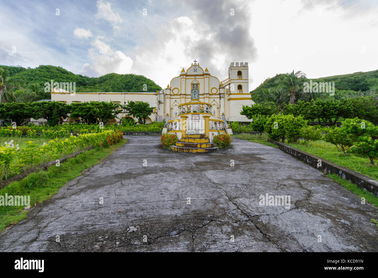 San Jose de Obrero Church view from road, Batanes, Philippines Stock ...