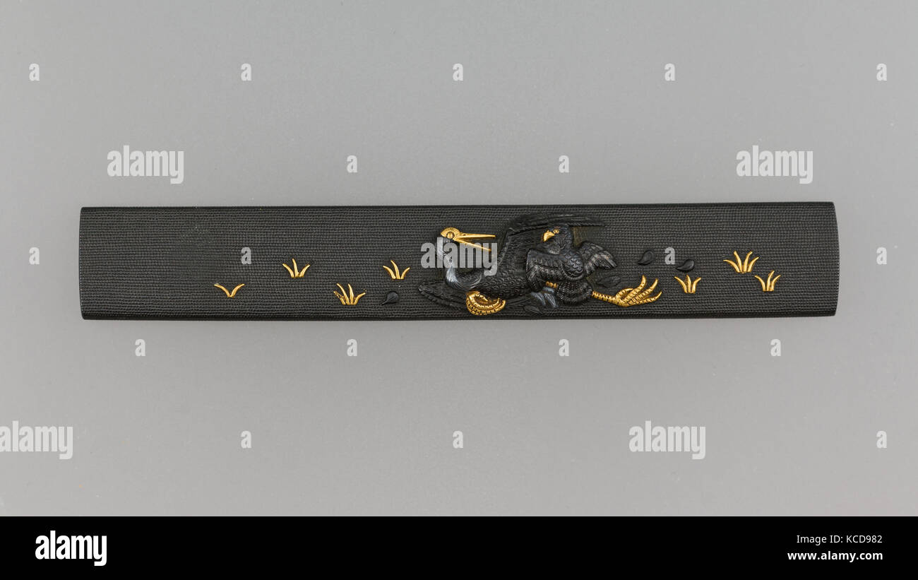 Knife Handle (Kozuka), 1816–56, Japanese, Copper-gold alloy (shakudō ...
