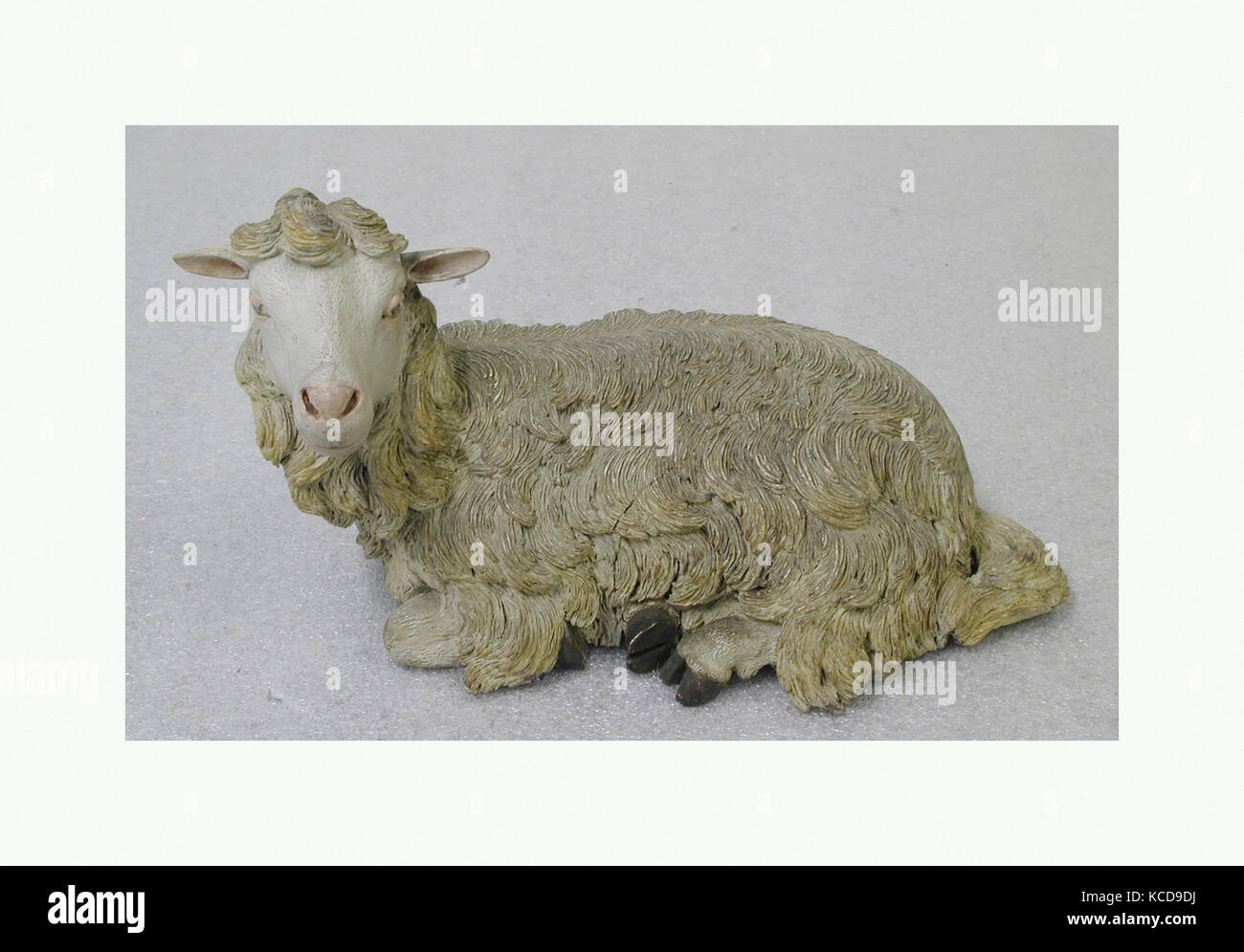 Seated sheep, second half 18th century, Italian, Naples, Polychromed ...