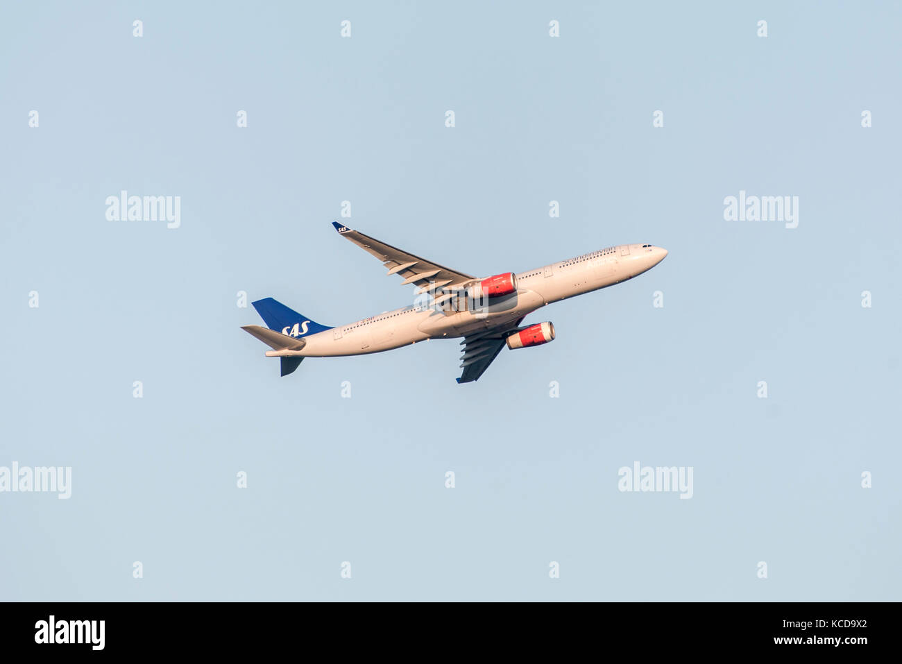Boston USA 06.09.2017 - SAS Scandinavian Airlines Airbus A321 takeoff ...