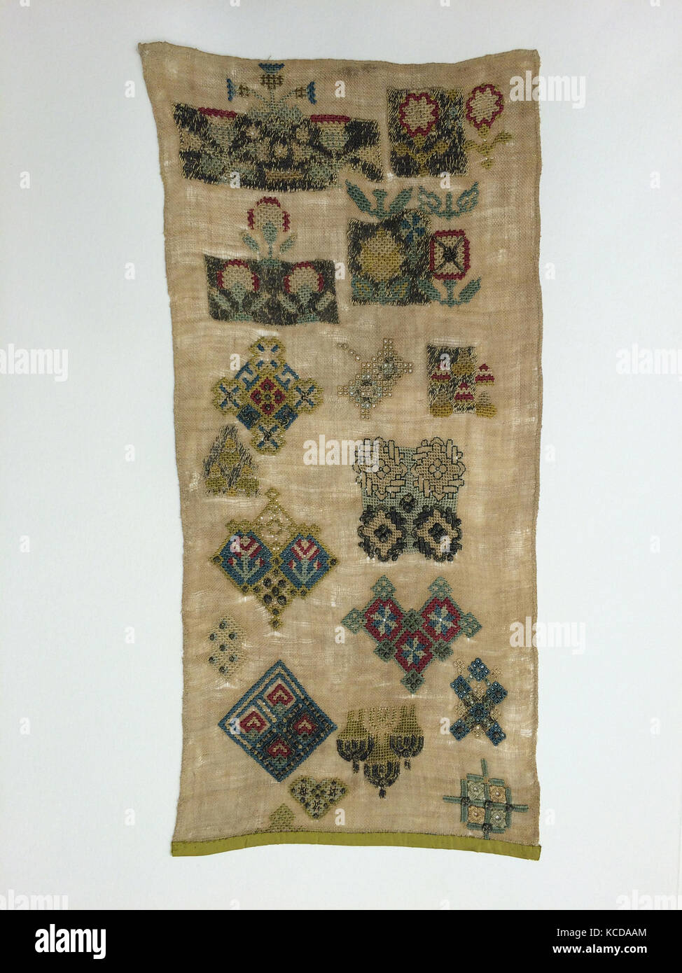 Sampler, first half 17th century, British, Silk and metal thread on ...