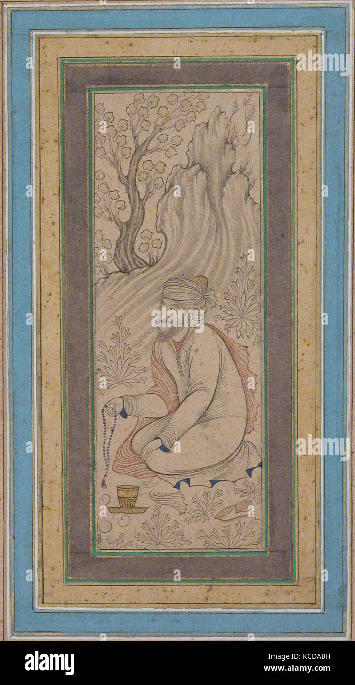 Man with Prayer Beads, Painting by Muhammad `Ali, mid-17th century ...