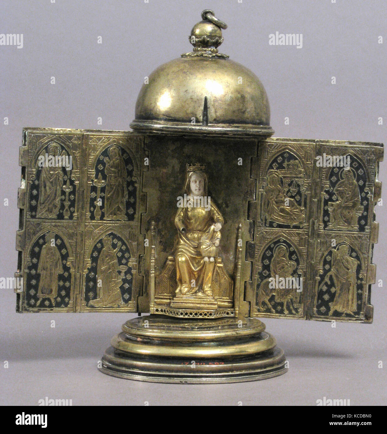 Polyptych, 19th century, Franco-Netherlandish, Silver-gilt, gold ...