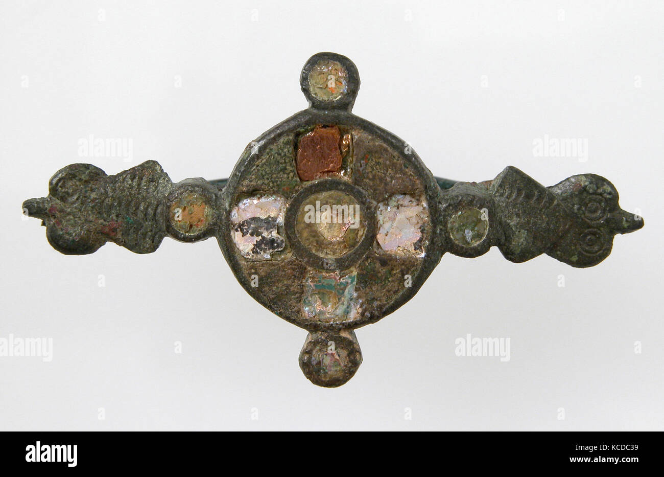 Flat Brooch, 3rd century, Roman, Champlevé enamel, Copper alloy ...